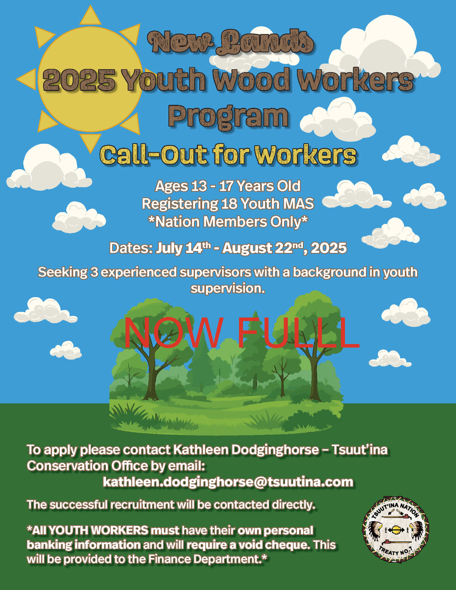 New Lands Youth Wood Workers Program Call-out | Tsuut’ina