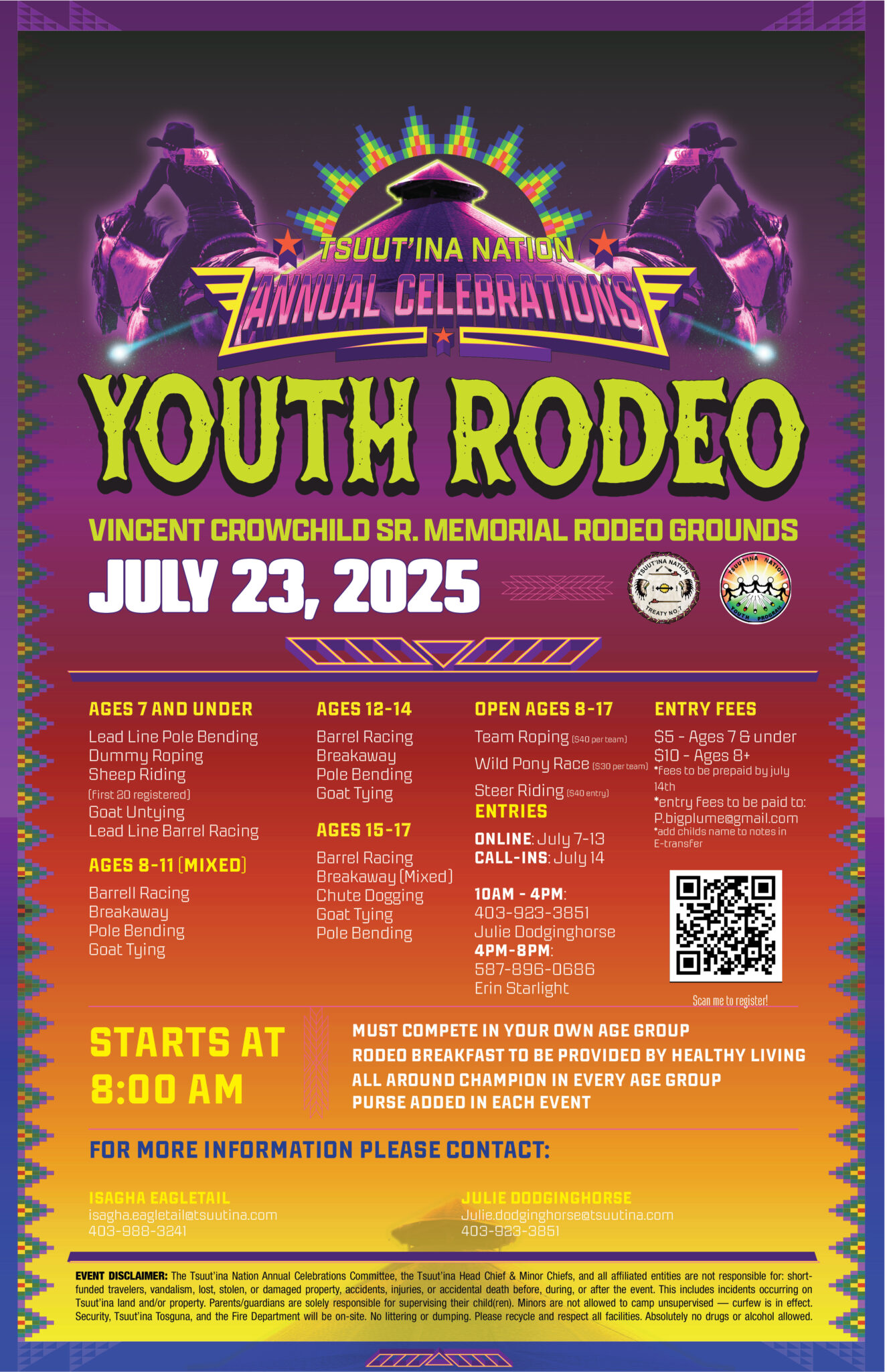 Tsuut’ina Annual Celebrations - 2025 Youth Rodeo | Tsuut’ina