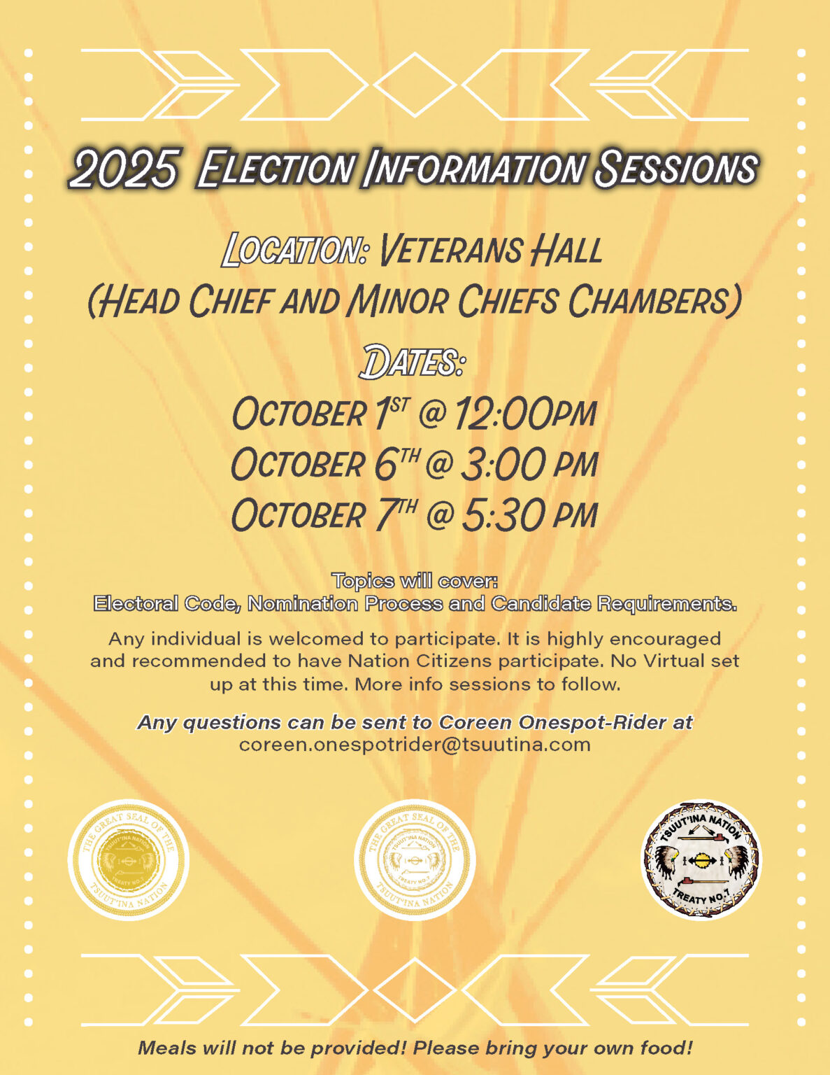 2025 Election Information Sessions | Tsuut’ina
