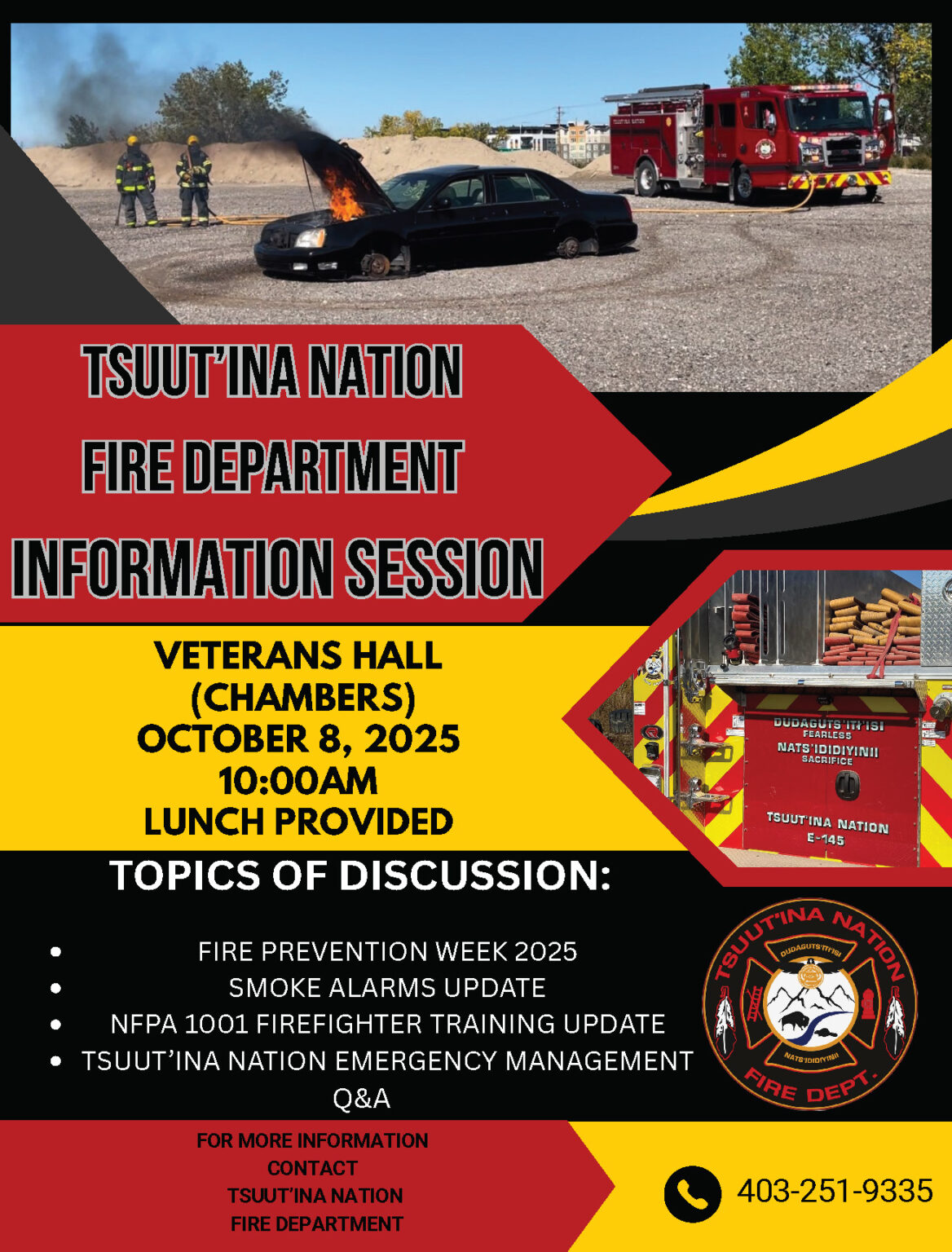Tsuut’ina Fire Department Information Session | Tsuut'ina