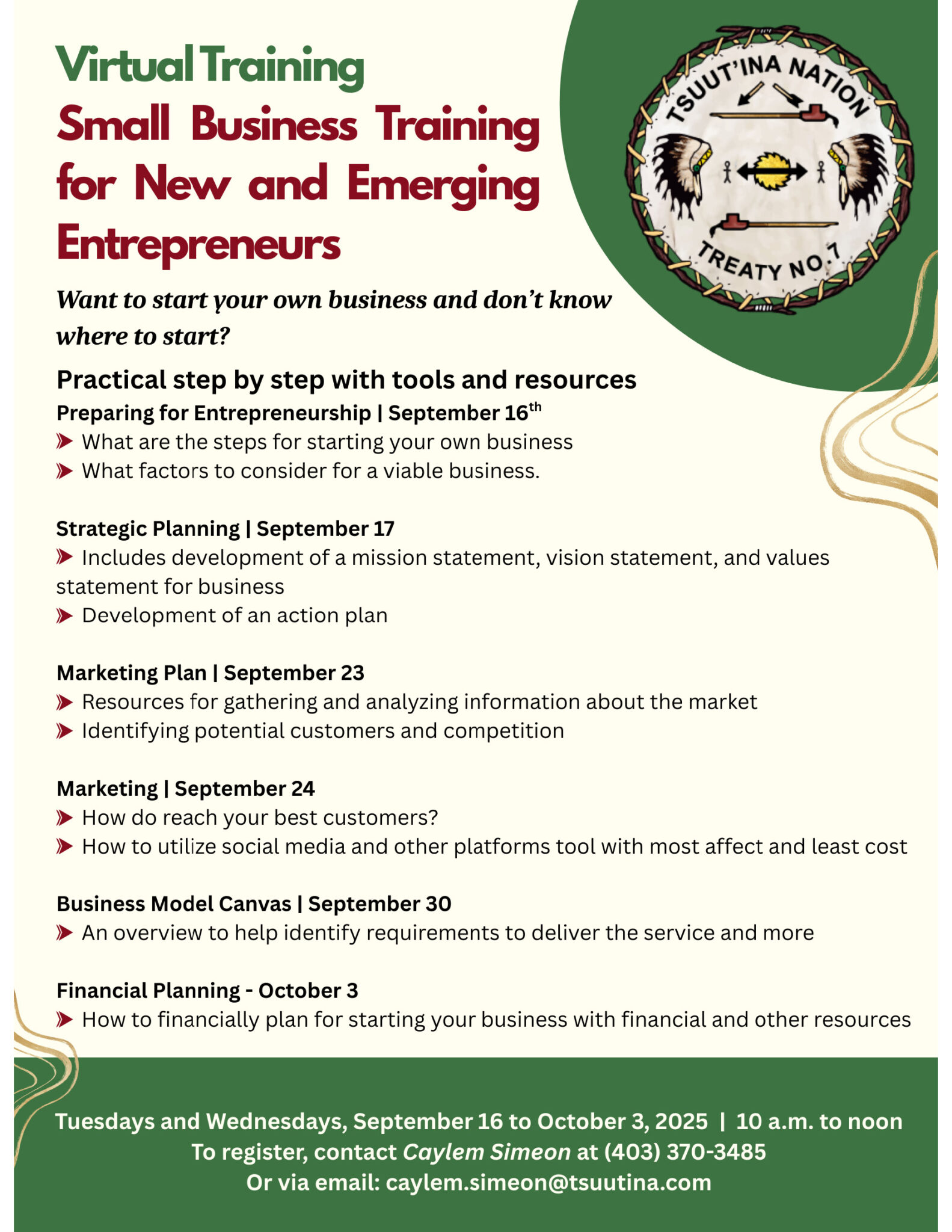 Small Business Training for New & Emerging Entrepreneurs | Tsuut’ina