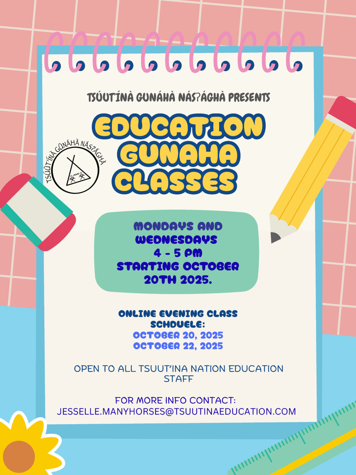 Extended Gunaha Evening Classes- Education | Tsuut’ina