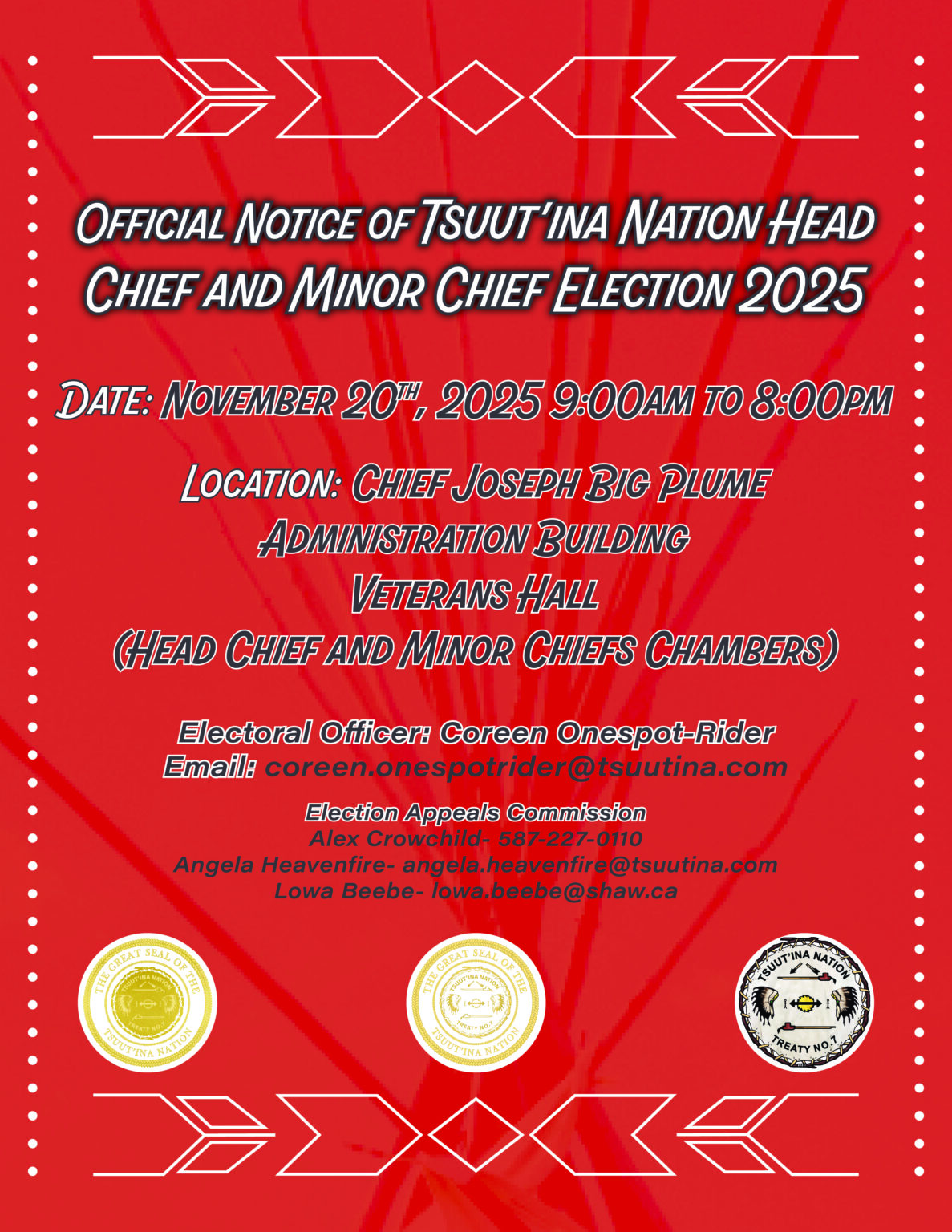 MEMO - Election Day - Polling Station | Tsuut’ina