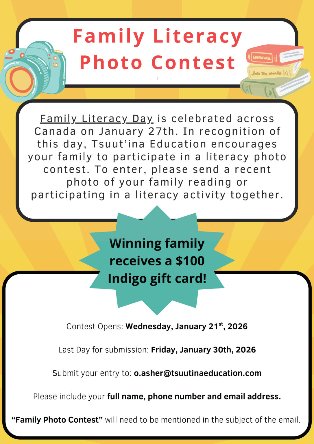 Family Literacy Day Photo Contest | Tsuut’ina
