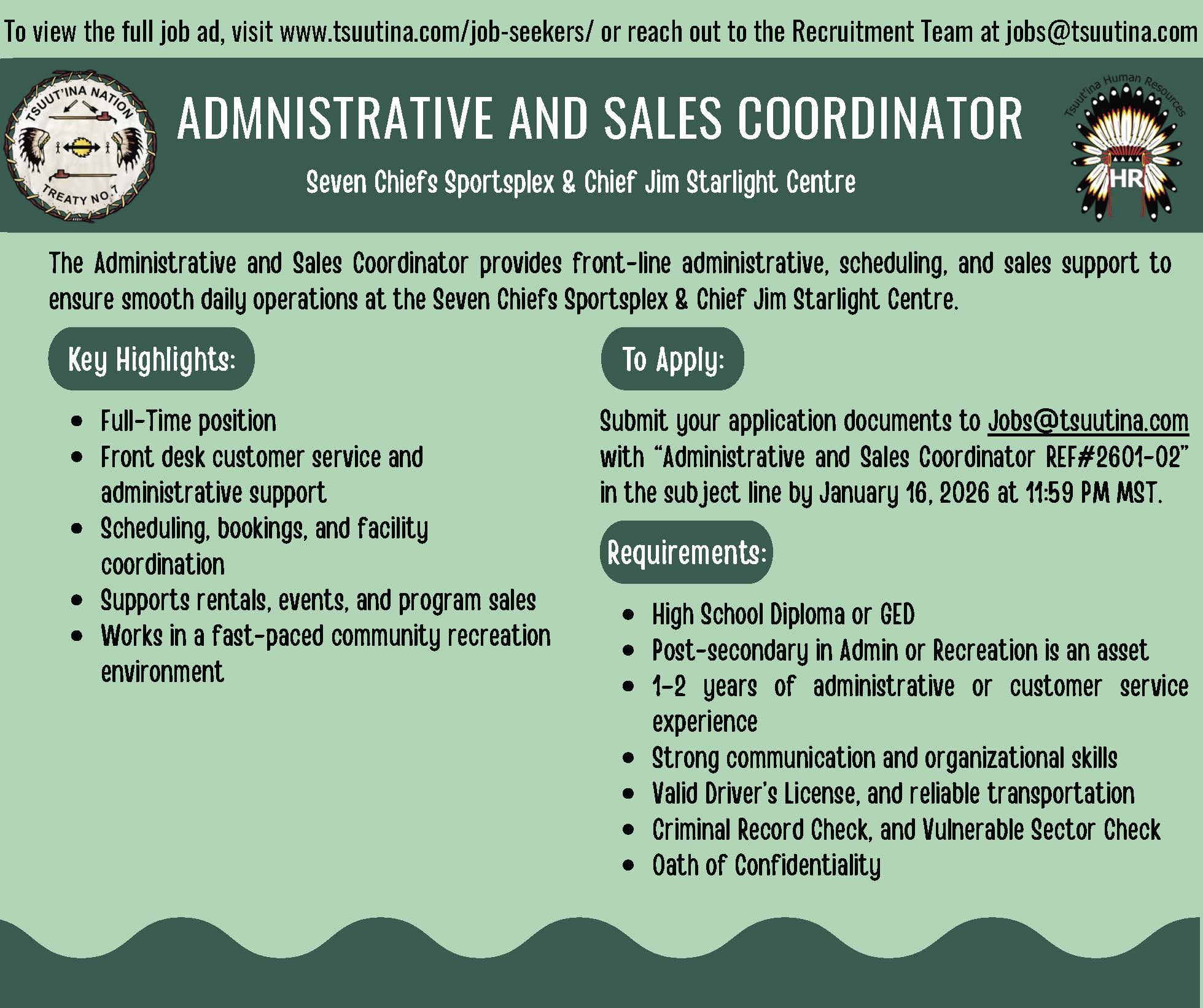 Position Summary Posters | Tsuut’ina