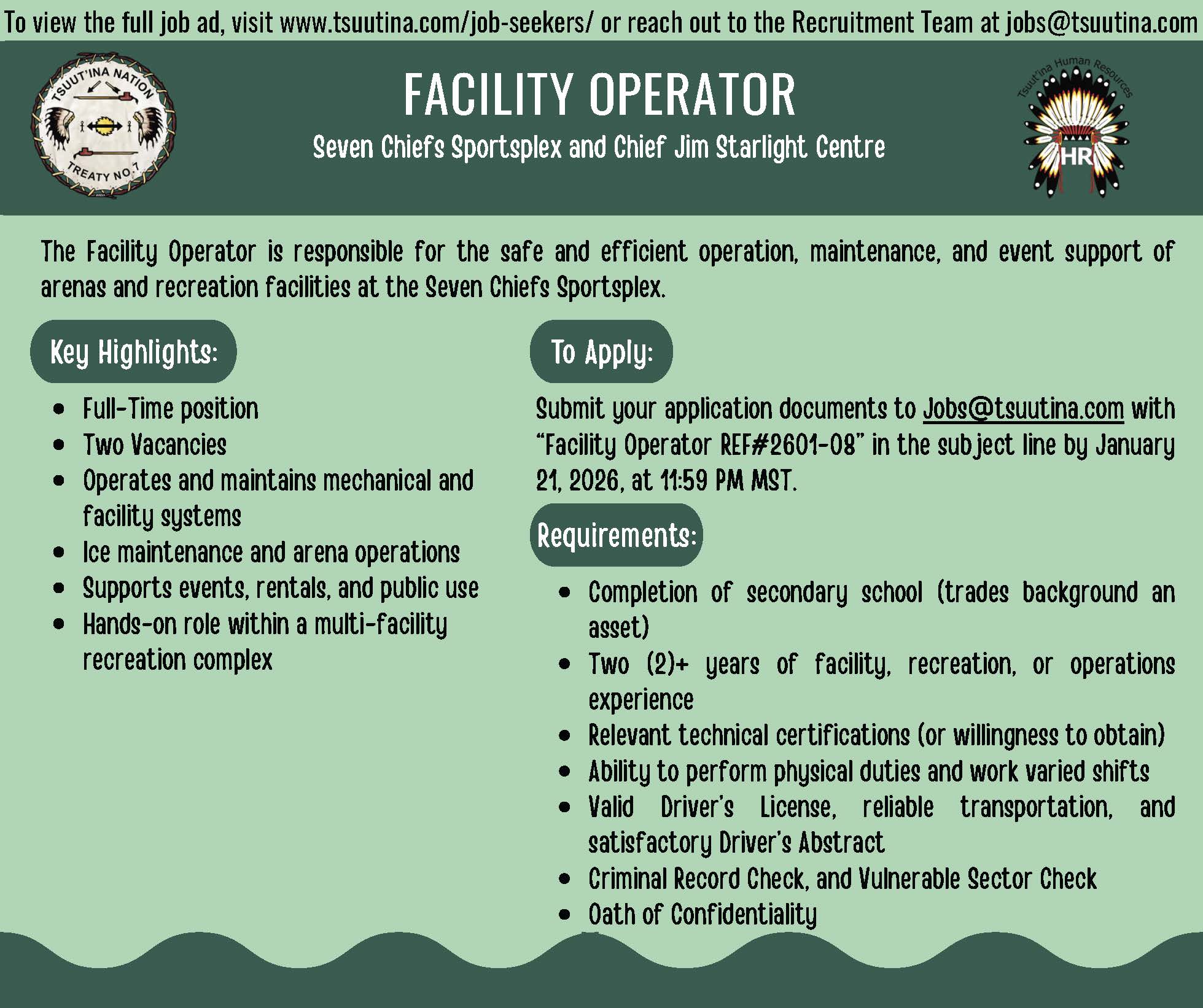 Position Summary Posters | Tsuut’ina