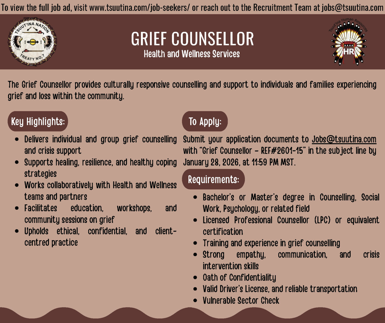 Position Summary Posters | Tsuut’ina