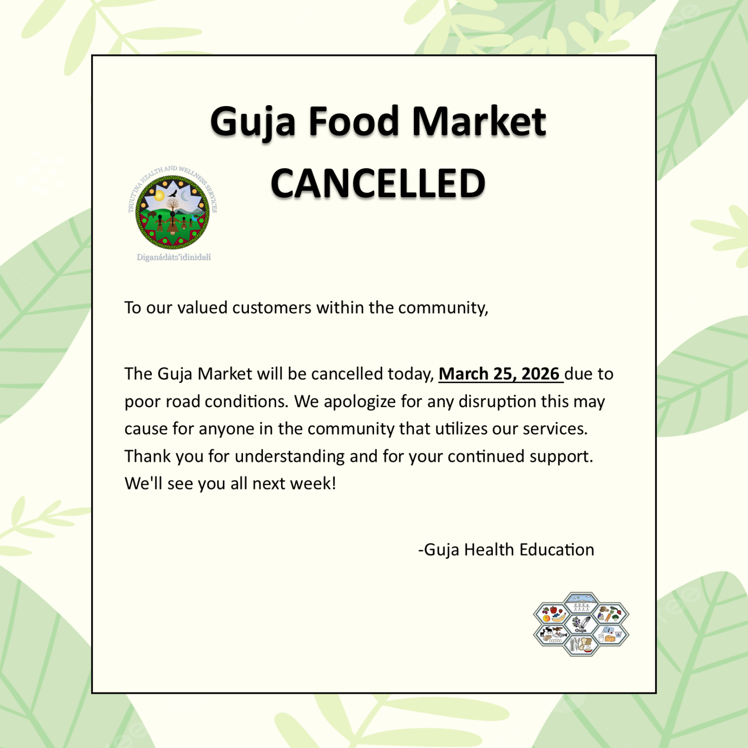 Guja Food Market - Cancelled | Tsuut’ina