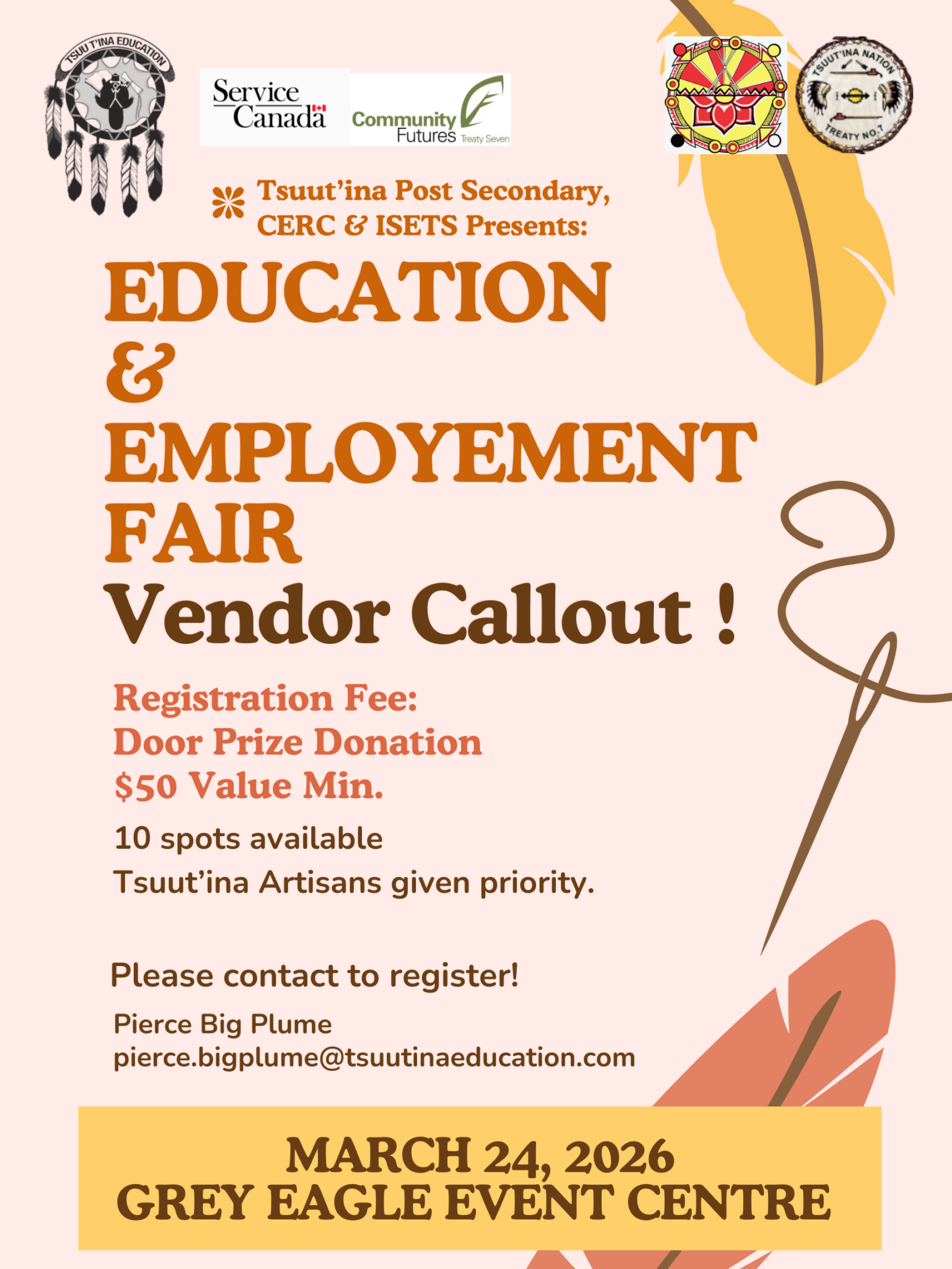 Vendor Callout for the Education & employment fair | Tsuut’ina