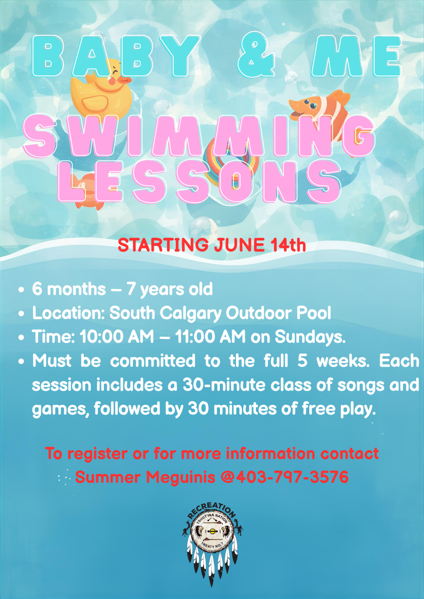 Baby & Me Swimming Program | Tsuut’ina