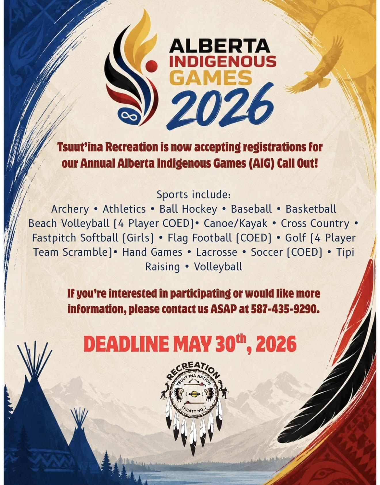 Call-Out - Alberta Indigenous Games 2026 Registration | Tsuut’ina